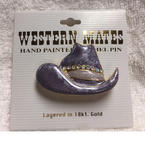 Jewelry | Western Cowboy Hat Brooch 18 Kt Gold | Poshmark